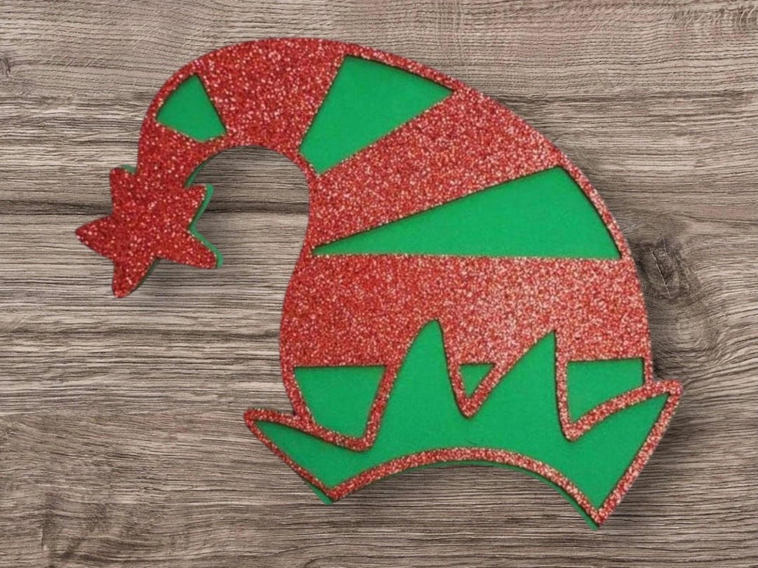 Wreath Attachment Elf Hat Embellishment,laser Cut Craft Glitter Holiday ...