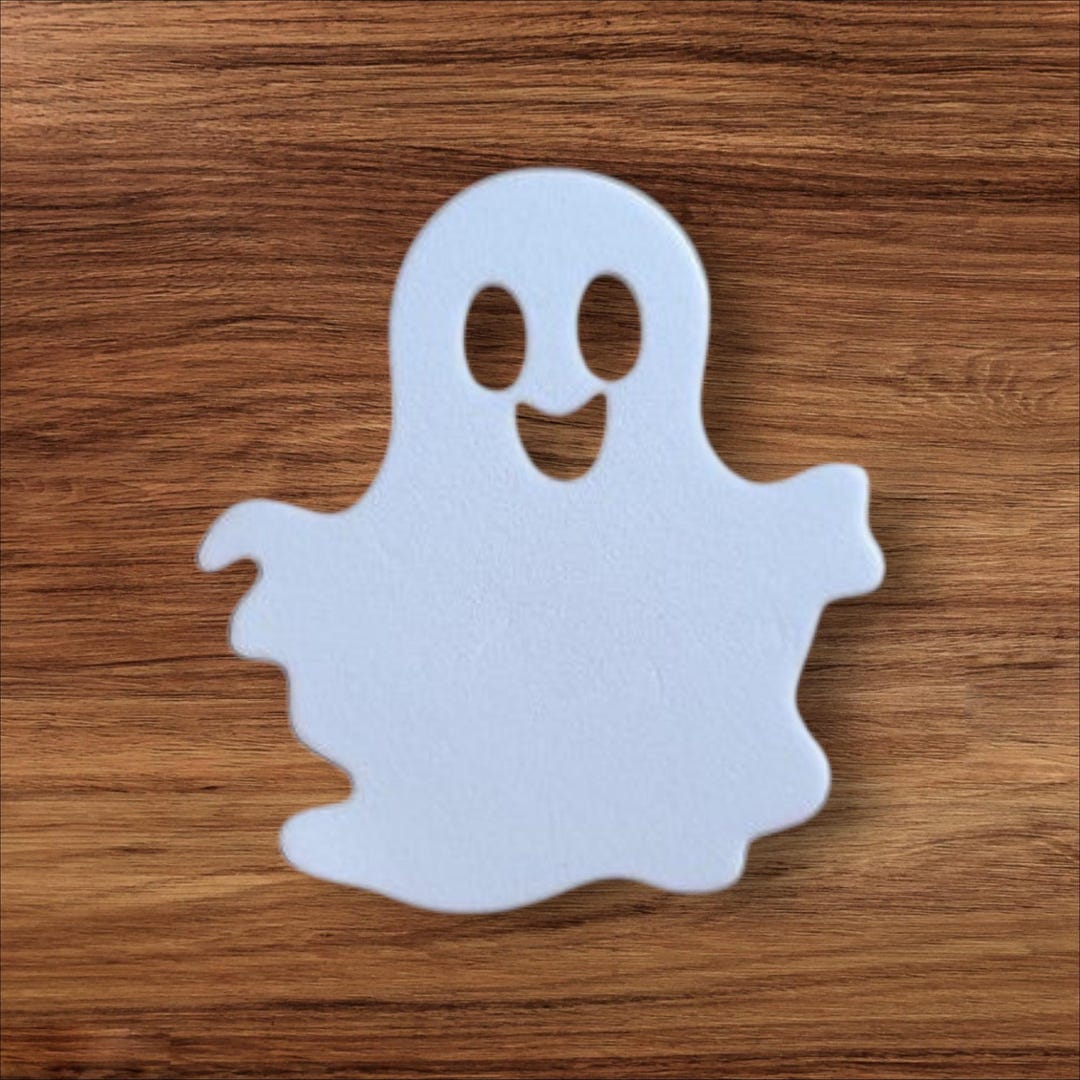 EVA Glitter Foam Friendly Ghost Cutout, Laser Cut Halloween Applique ...