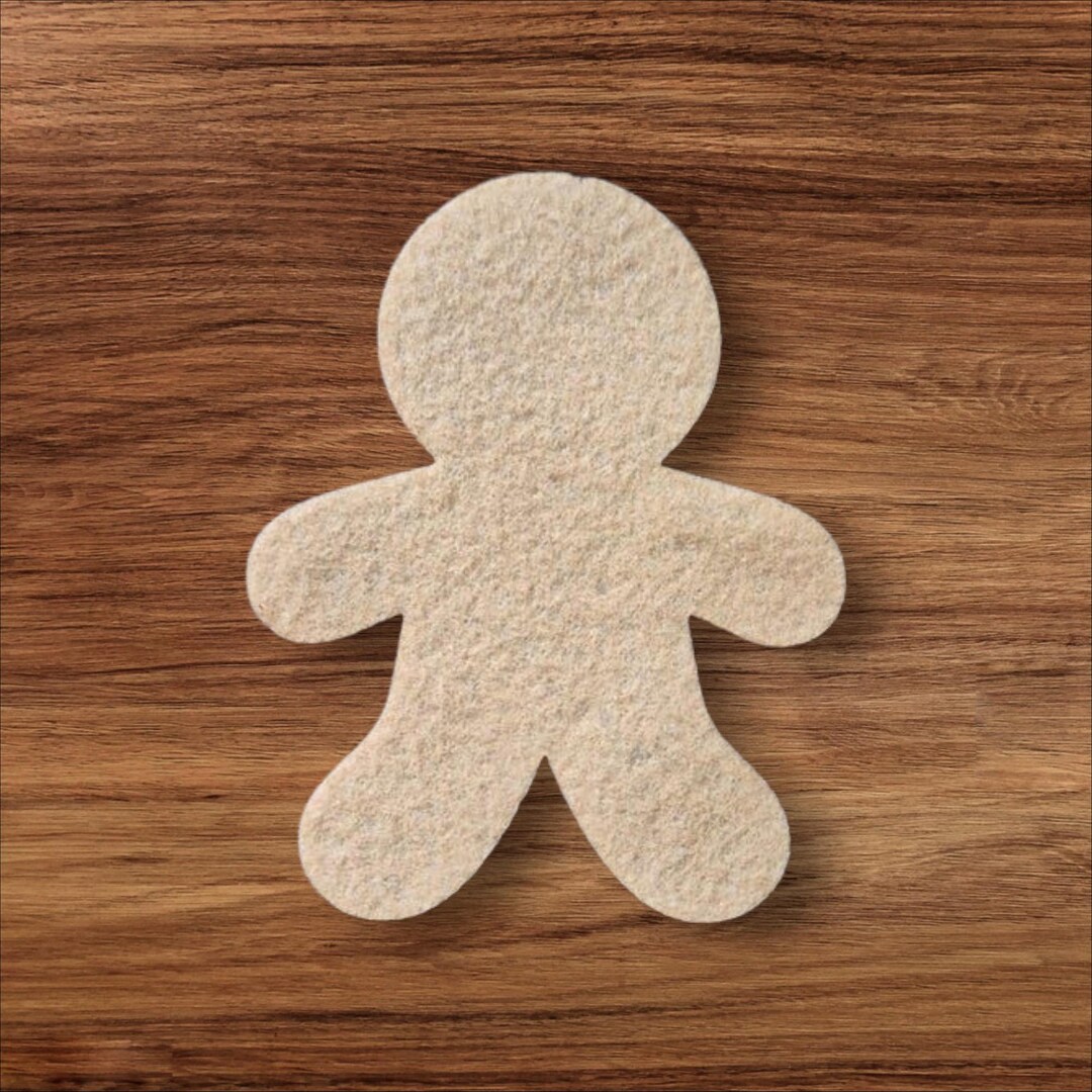 Felt Gingerbread Man Cutouts, Wreath Attachment Embellishments, Laser ...