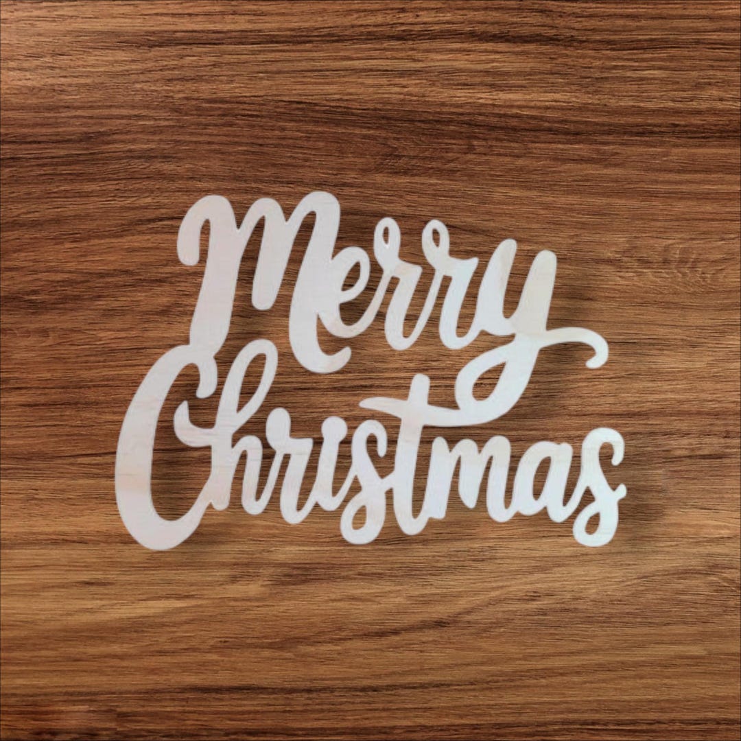 Wood "merry Christmas" Cutouts: Unfinished Wreath Attachment ...