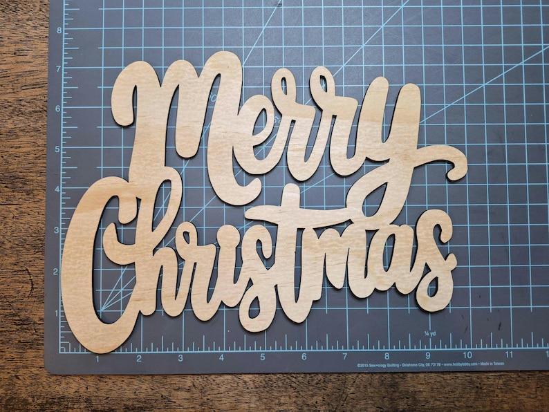 Wood "merry Christmas" Cutouts: Unfinished Wreath Attachment ...