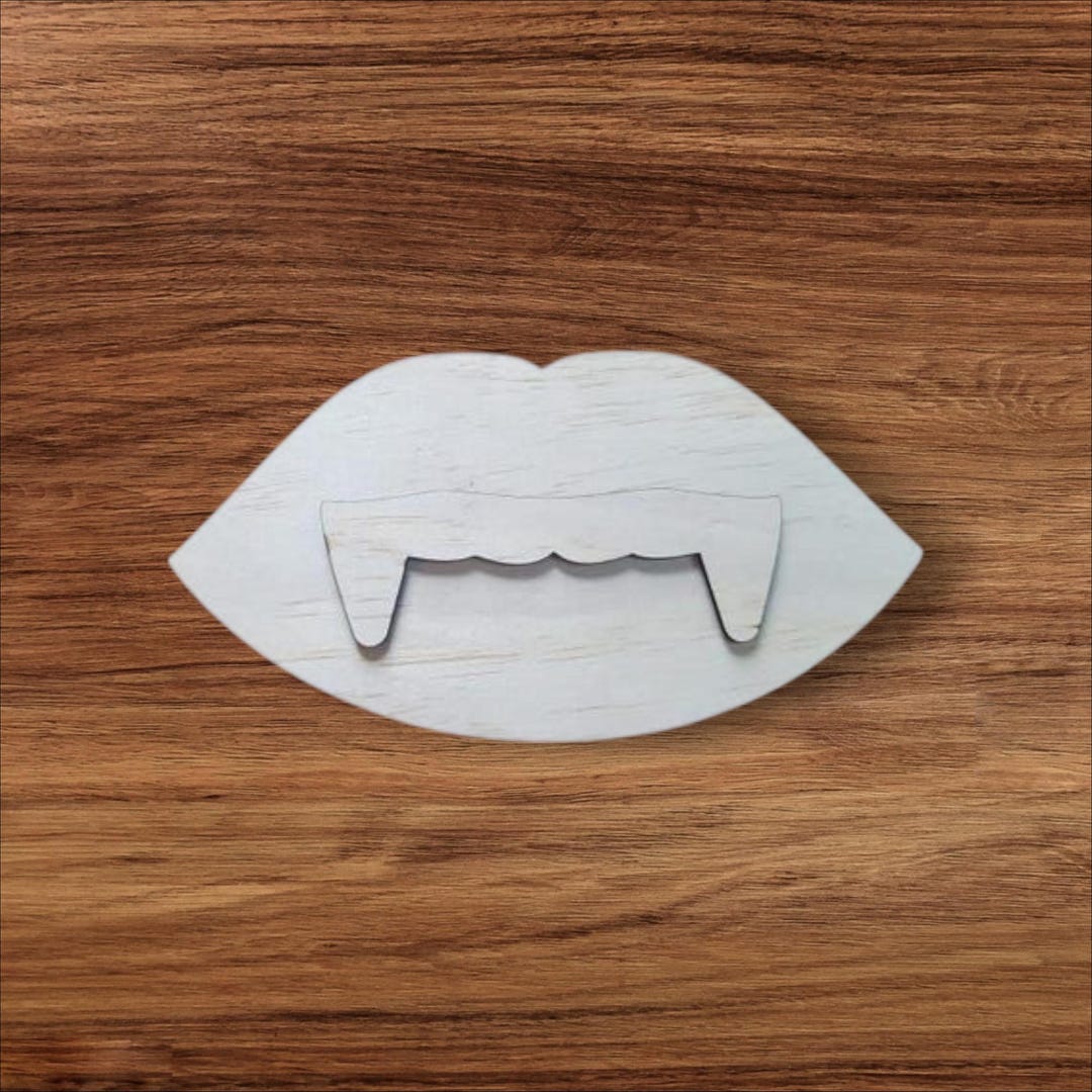 2-layer Wood Vampire Lips Cutouts, Halloween Wreath Attachment ...