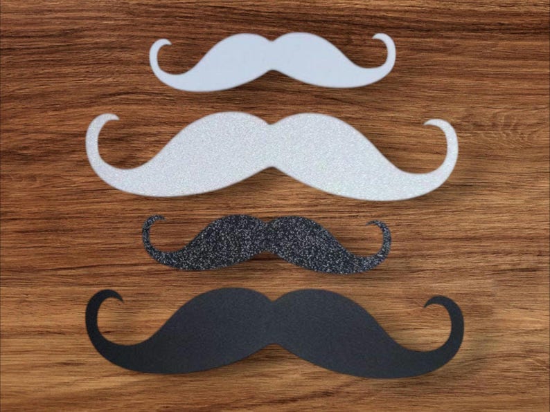 EVA Glitter FOAM Thin Handlebar Mustache Cutouts, Wreath Attachment ...