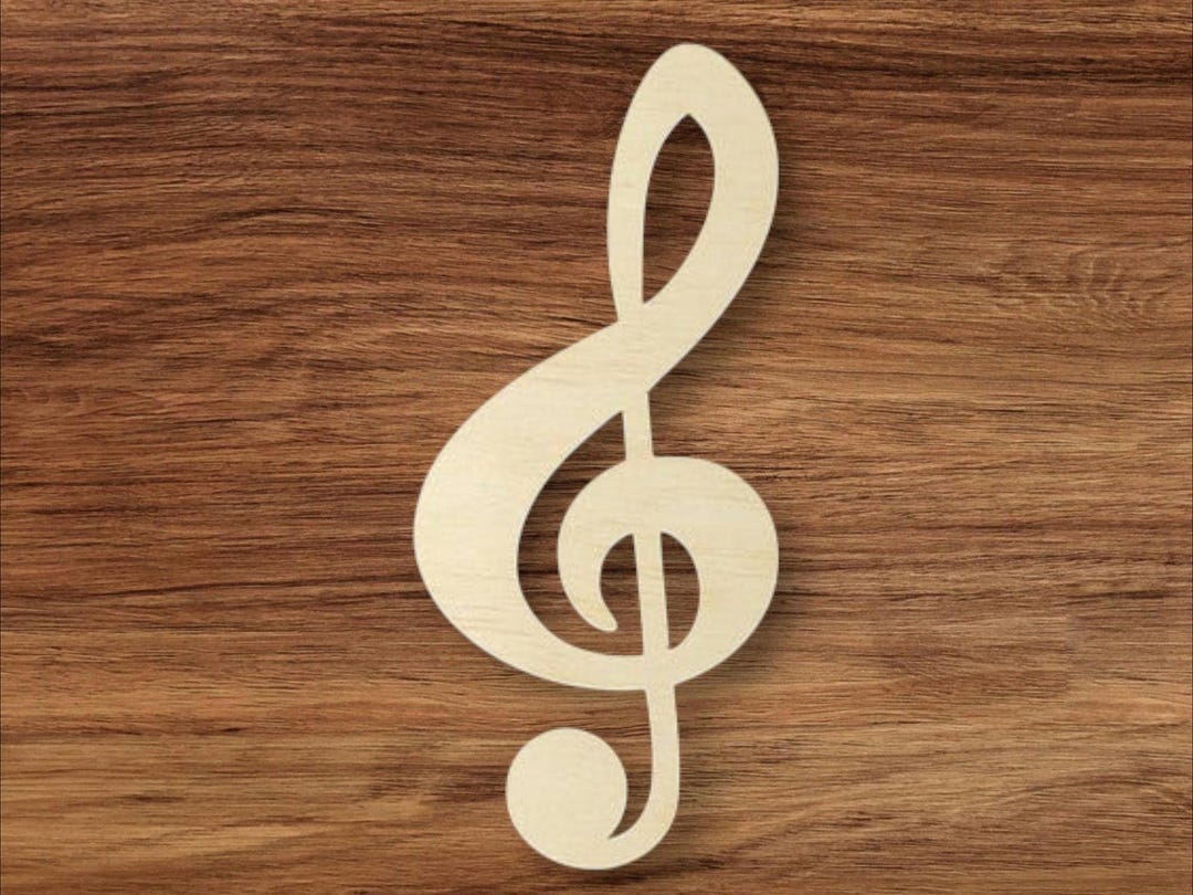 Wood Treble Clef Craft Cutouts, Musical Wreath Attachment ...