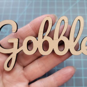 Wood "gobble" Word Sign Cutouts , Laser Cut Shapes, Thanksgiving Wreath ...