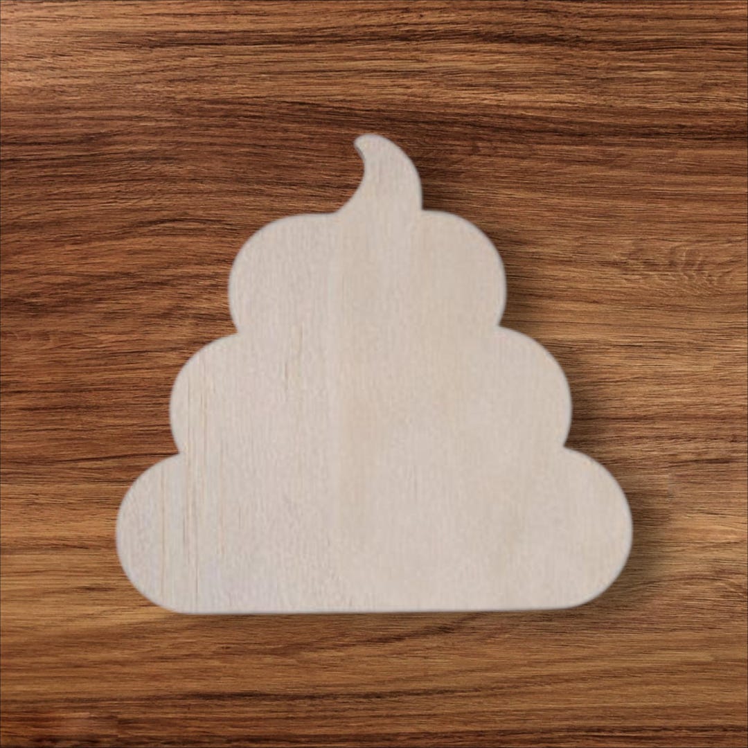 Wood Poop Emoji Cutouts, Wreath Attachment Embellishment, Laser Cut ...