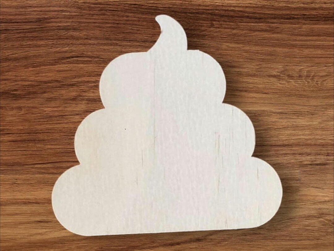 Lightweight WOOD Wreath Attachment Poop Emoji Cutout,laser Cut ...