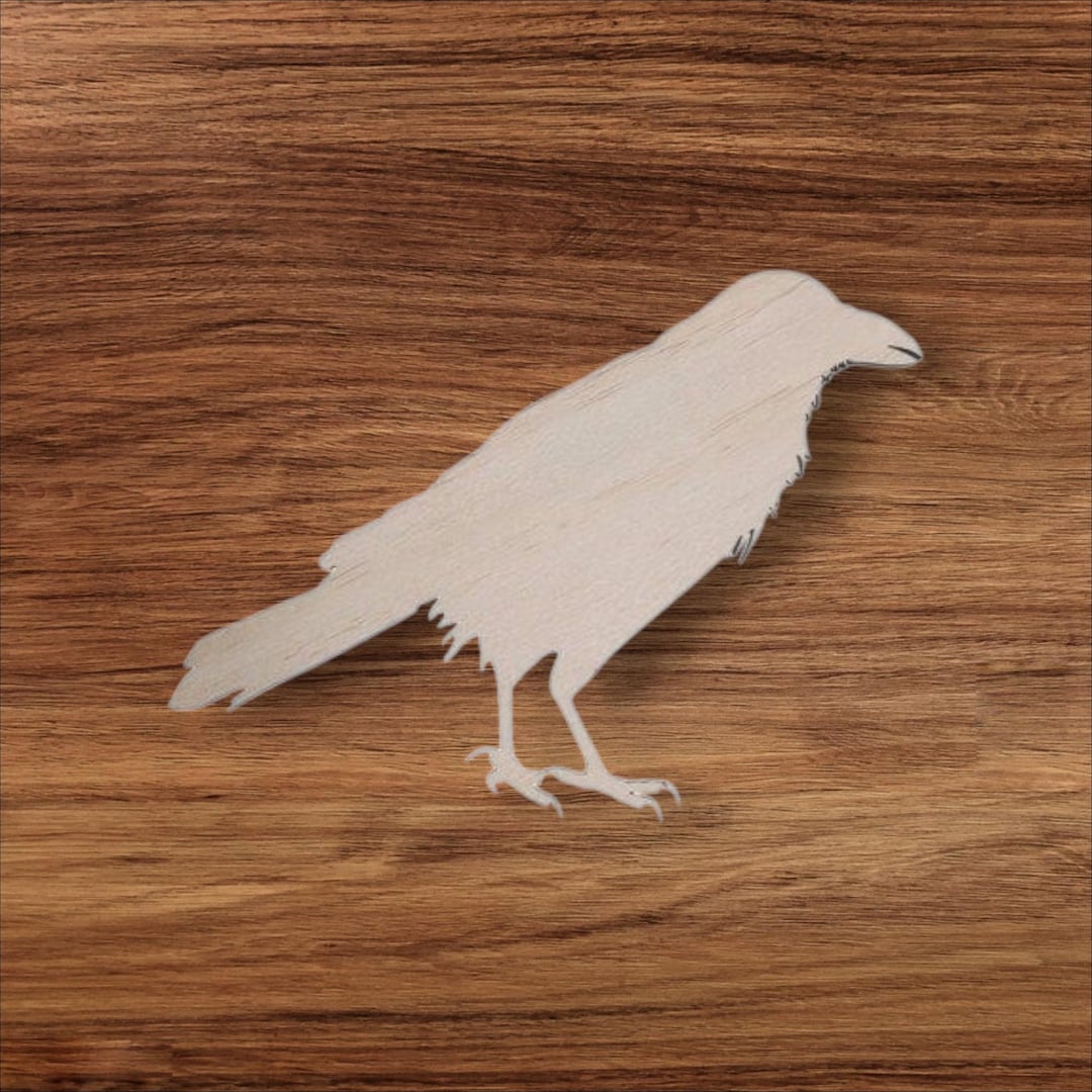 Wood Raven Cutouts, Black Bird Wreath Attachment Embellishment, Laser ...