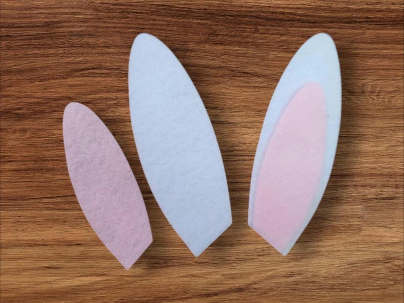 Felt Easter Bunny Ears Cutouts, Wreath Attachment Embellishments ...