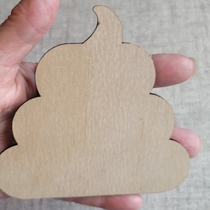 Wood Poop Emoji Cutouts, Wreath Attachment Embellishment, Laser Cut ...
