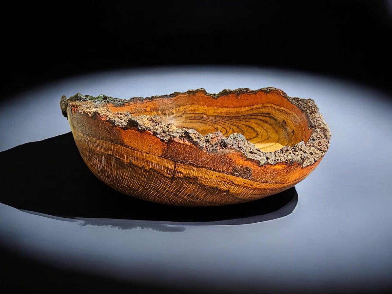 Handmade Oak Burl and Obsidian Stone Wooden Bowl by Aaron Best - Etsy