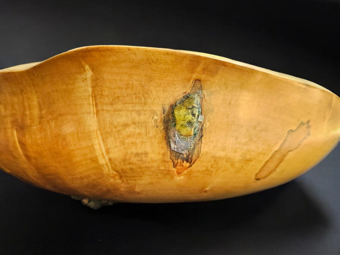 Ambrosia Maple Bowl With Gemstones Inlay by Aaron Best - Etsy