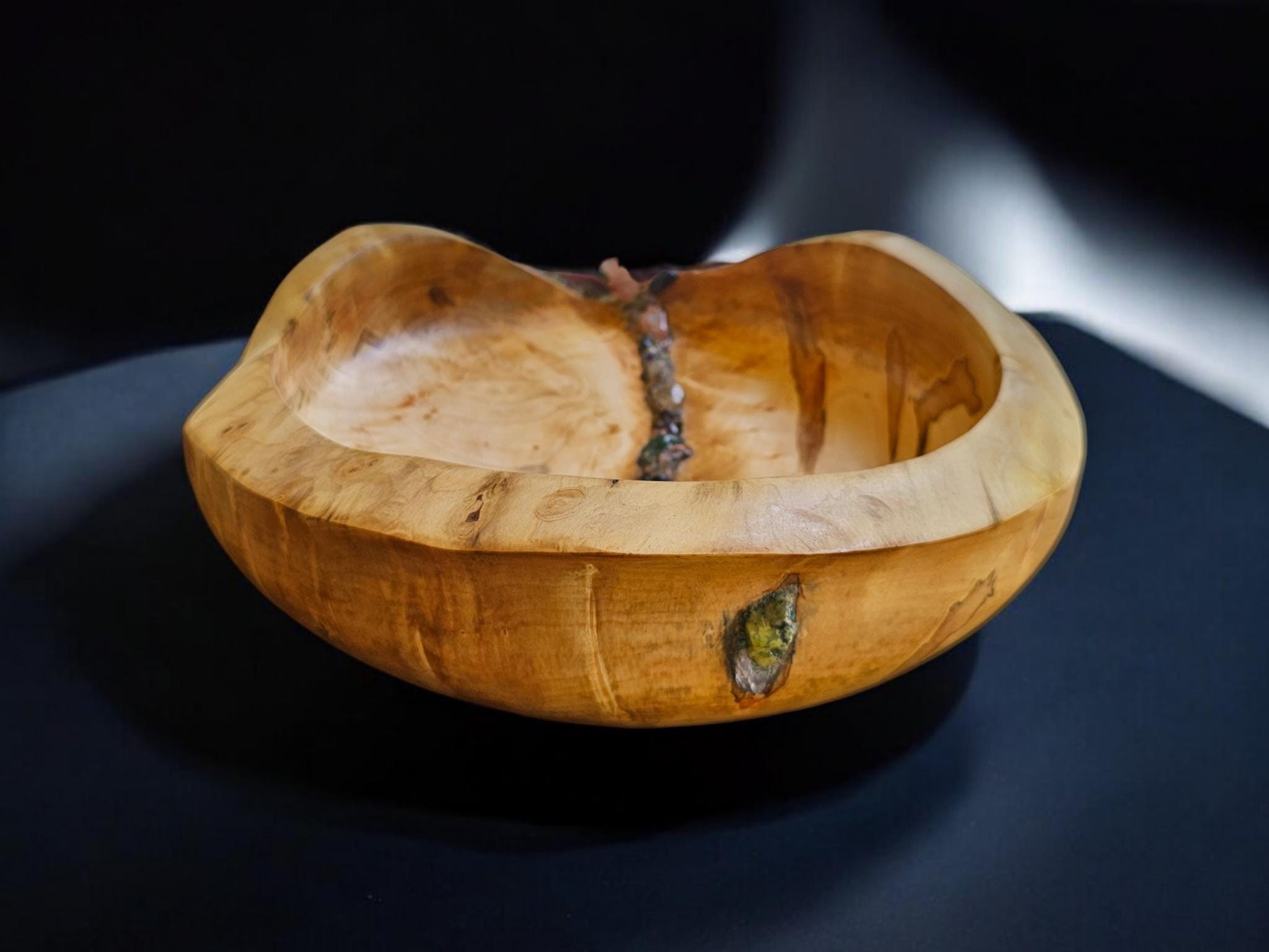 Ambrosia Maple Bowl With Gemstones Inlay by Aaron Best - Etsy