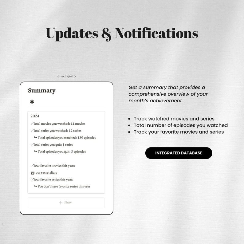 Watch List Notion Template Movie Series Tracker Aesthetic Media Planner ...