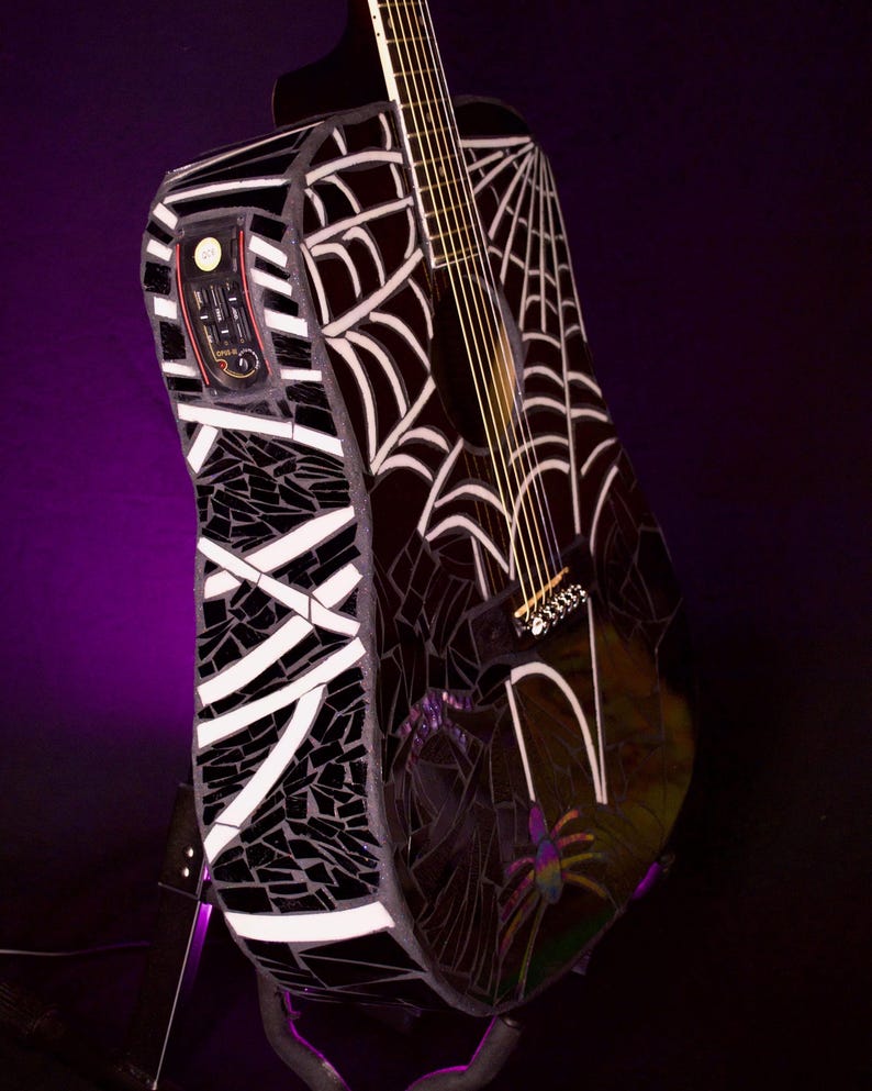 Spider Mosaic Acoustic Electric Guitar - Etsy