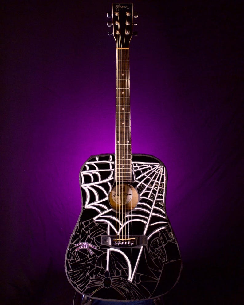 Spider Mosaic Acoustic Electric Guitar - Etsy