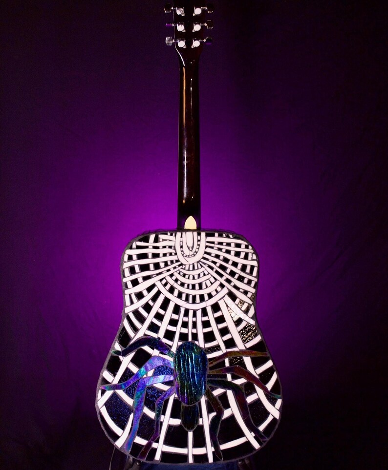 Spider Mosaic Acoustic Electric Guitar - Etsy