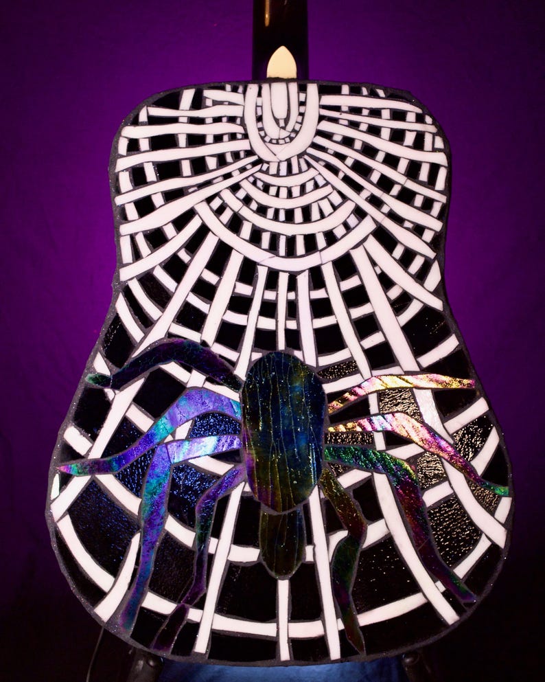 Spider Mosaic Acoustic Electric Guitar - Etsy