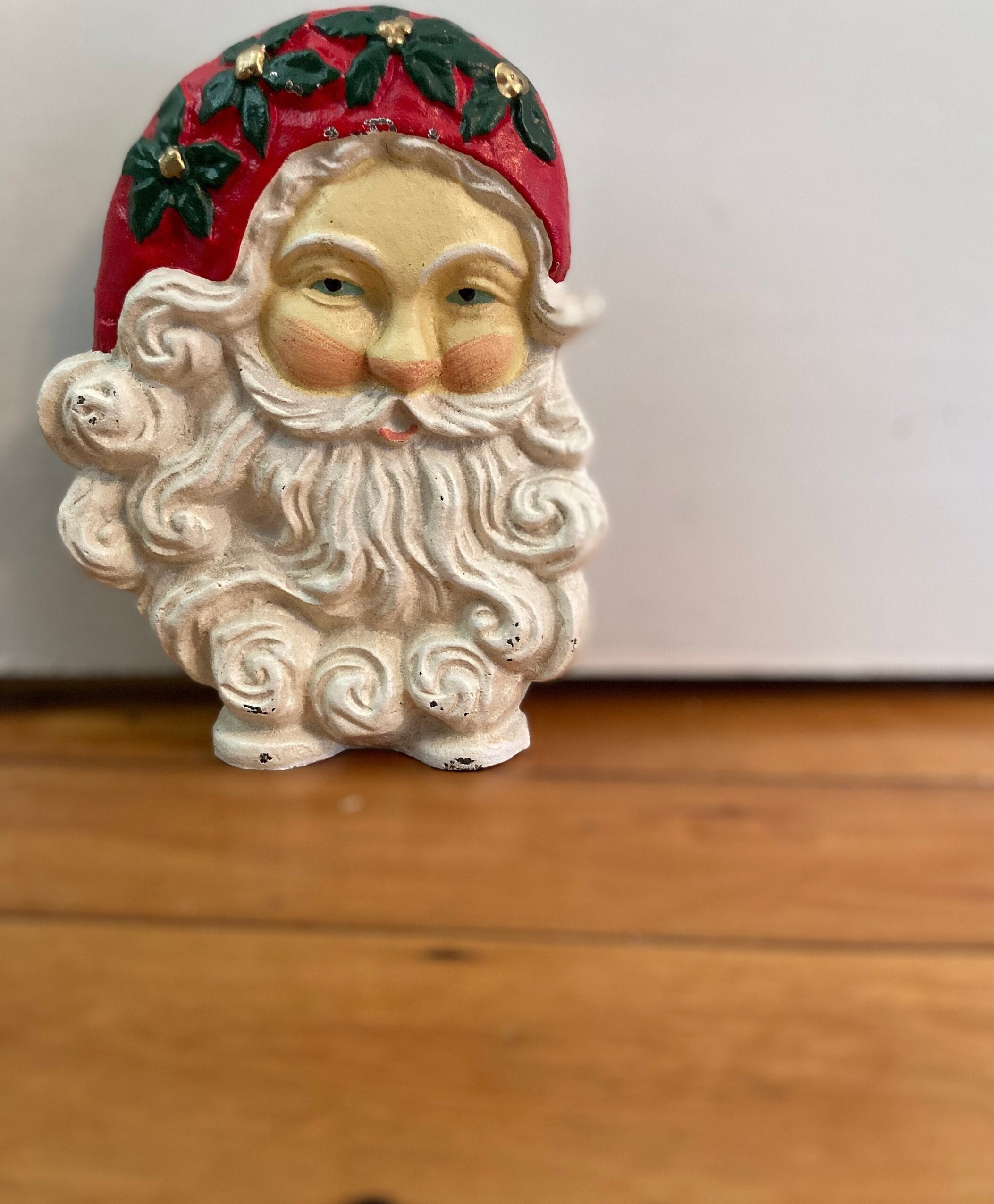 Vintage Cast Iron Santa Doorstop - Etsy