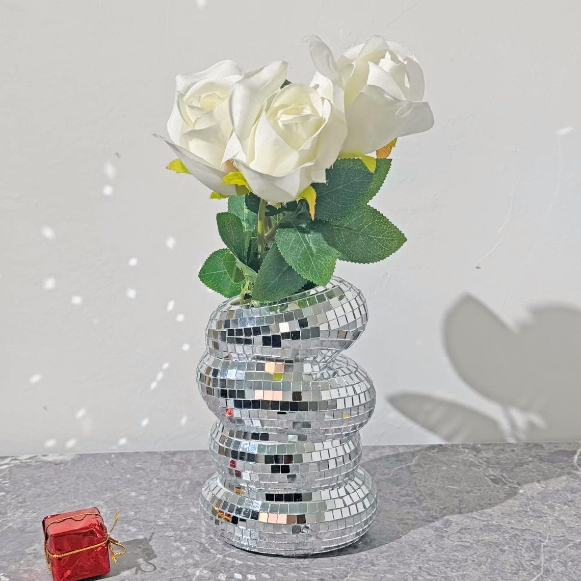 Disco Vase Glamorous Mirror Ball Vase Modern and Elegant Decor Perfect ...