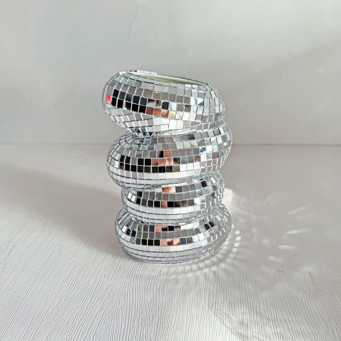 Disco Vase Glamorous Mirror Ball Vase Modern and Elegant Decor Perfect ...