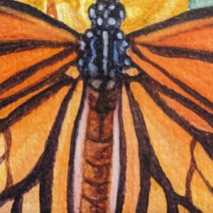 Monarch Butterfly Original Art, Watercolor Small Painting, 5x7in ...