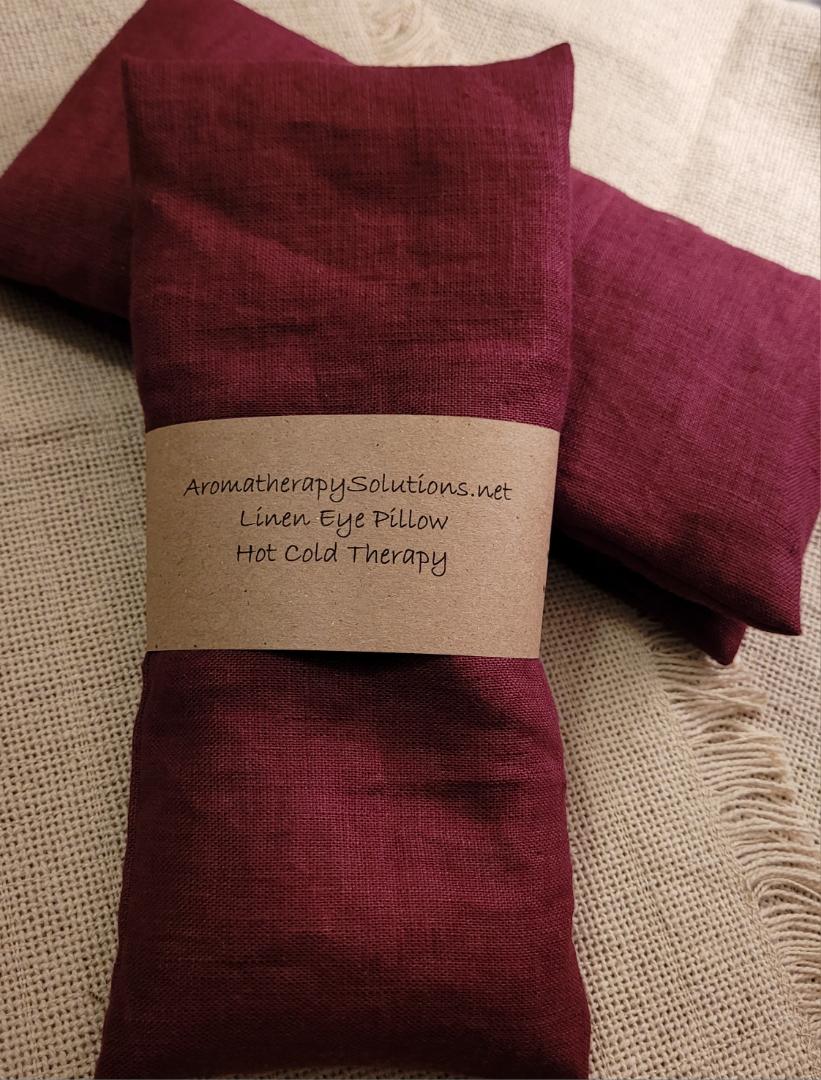 Burgandy Linen Eye Pillow, Microwave Heating Pad, Cold Pack, Yoga ...