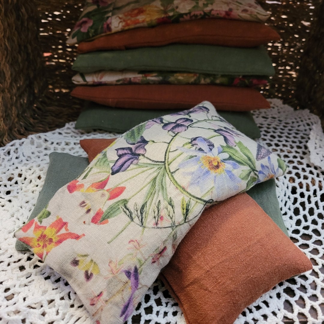 Organic Linen Eye Pillow, Microwave Heating Pad, Neck Wrap, Freezer ...