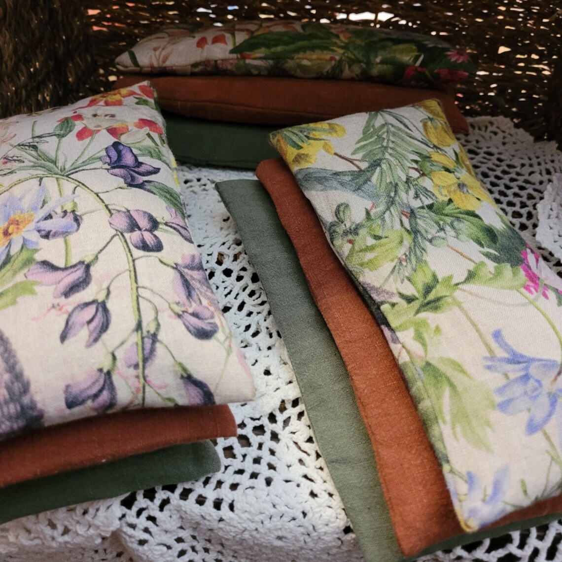Organic Linen Eye Pillow, Microwave Heating Pad, Neck Wrap, Freezer ...