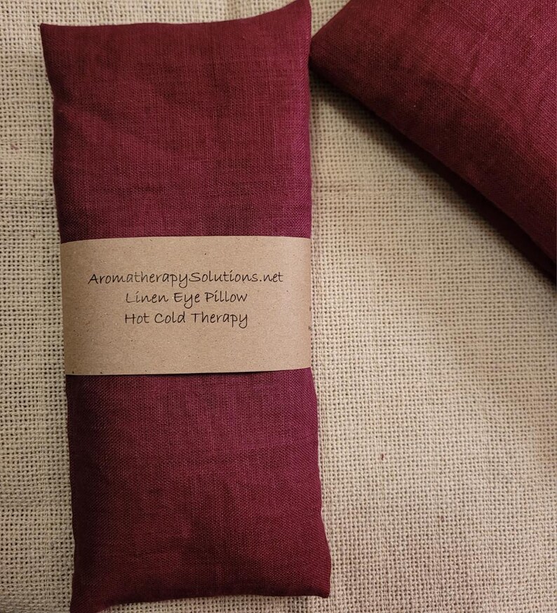 Burgandy Linen Eye Pillow, Microwave Heating Pad, Cold Pack, Yoga ...