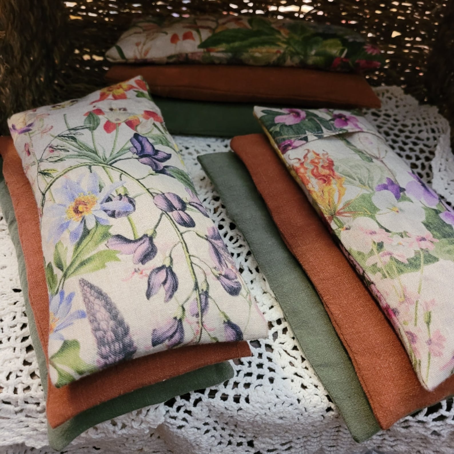 Organic Linen Eye Pillow, Microwave Heating Pad, Neck Wrap, Freezer ...