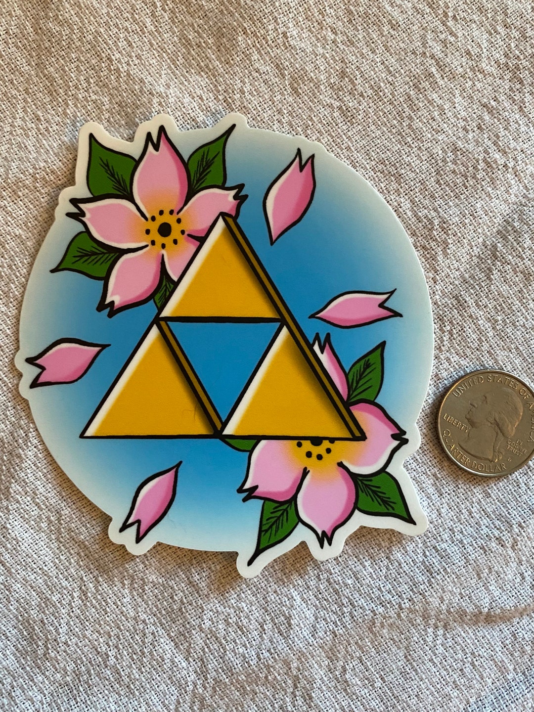 Legend of Zelda: triforce Sakura Die-cut Sticker - Etsy