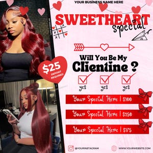 February Booking Flyer, Valentines Day Flyer, February Specials Flyer ...