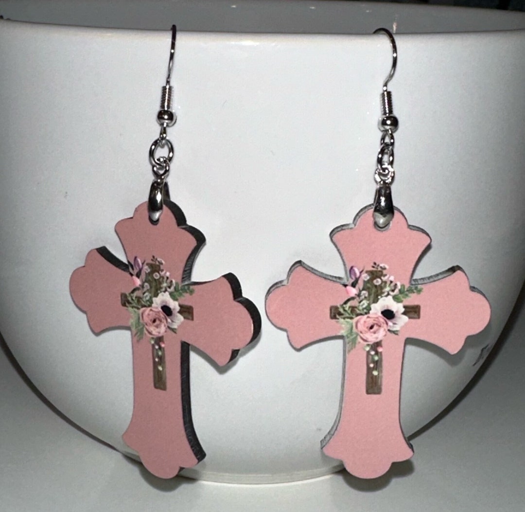 Sublimation Cross Earrings - Etsy