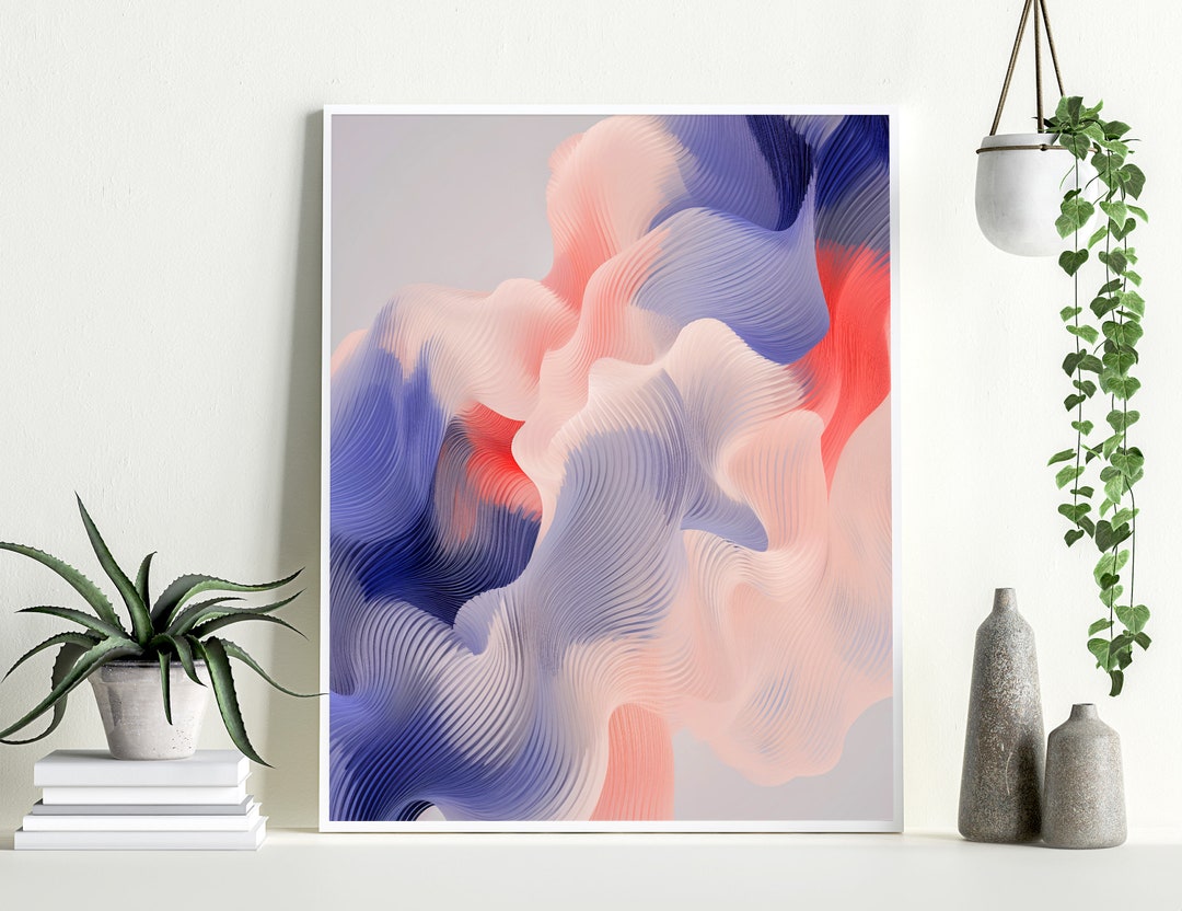 Vibrant Color Art of Blue 3D Vaporwave Generative Art Abstract Modern ...