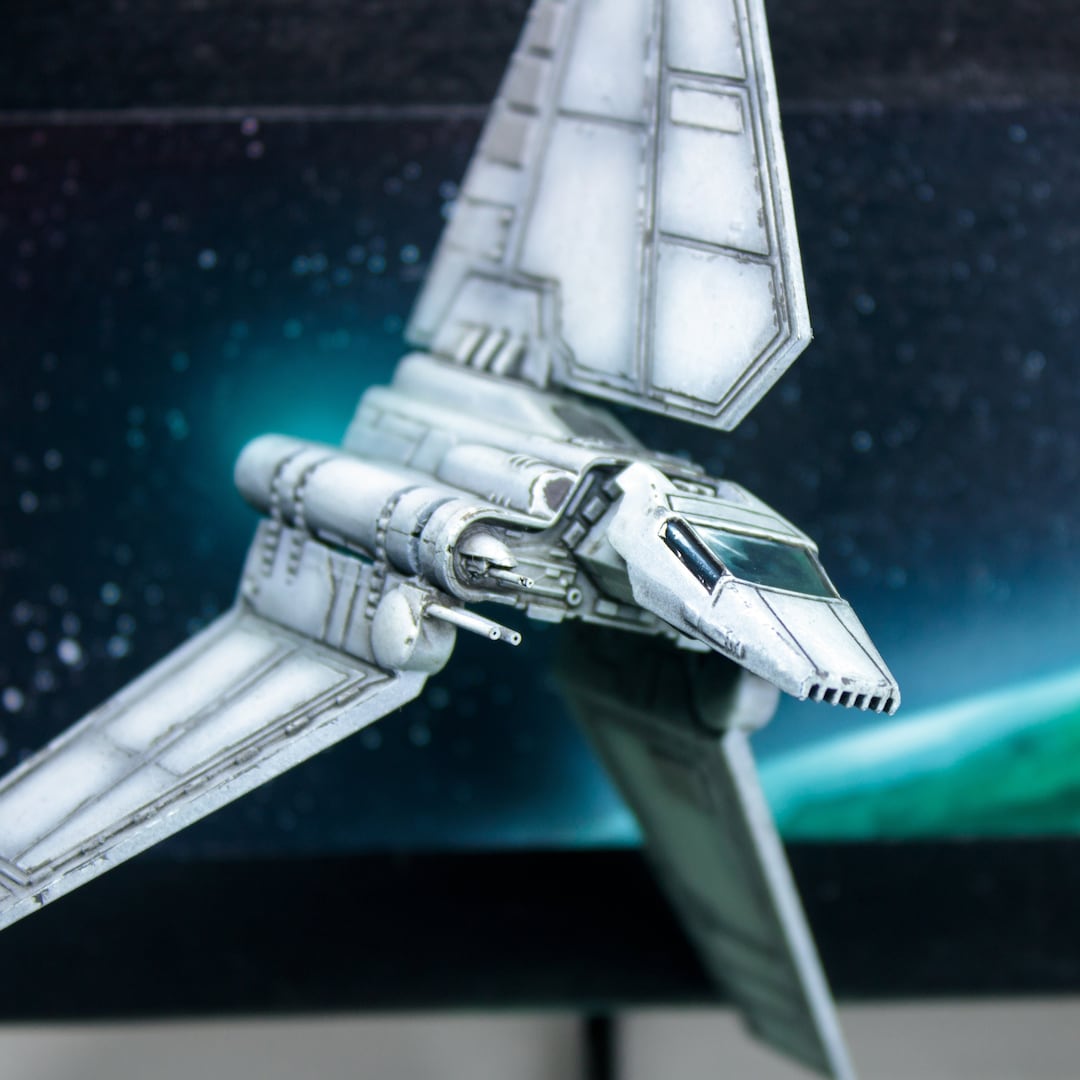 Scale Model of the Lambda Class Shuttle T4-a Tydirium From the X-wing Game. Frame in the Shape ...