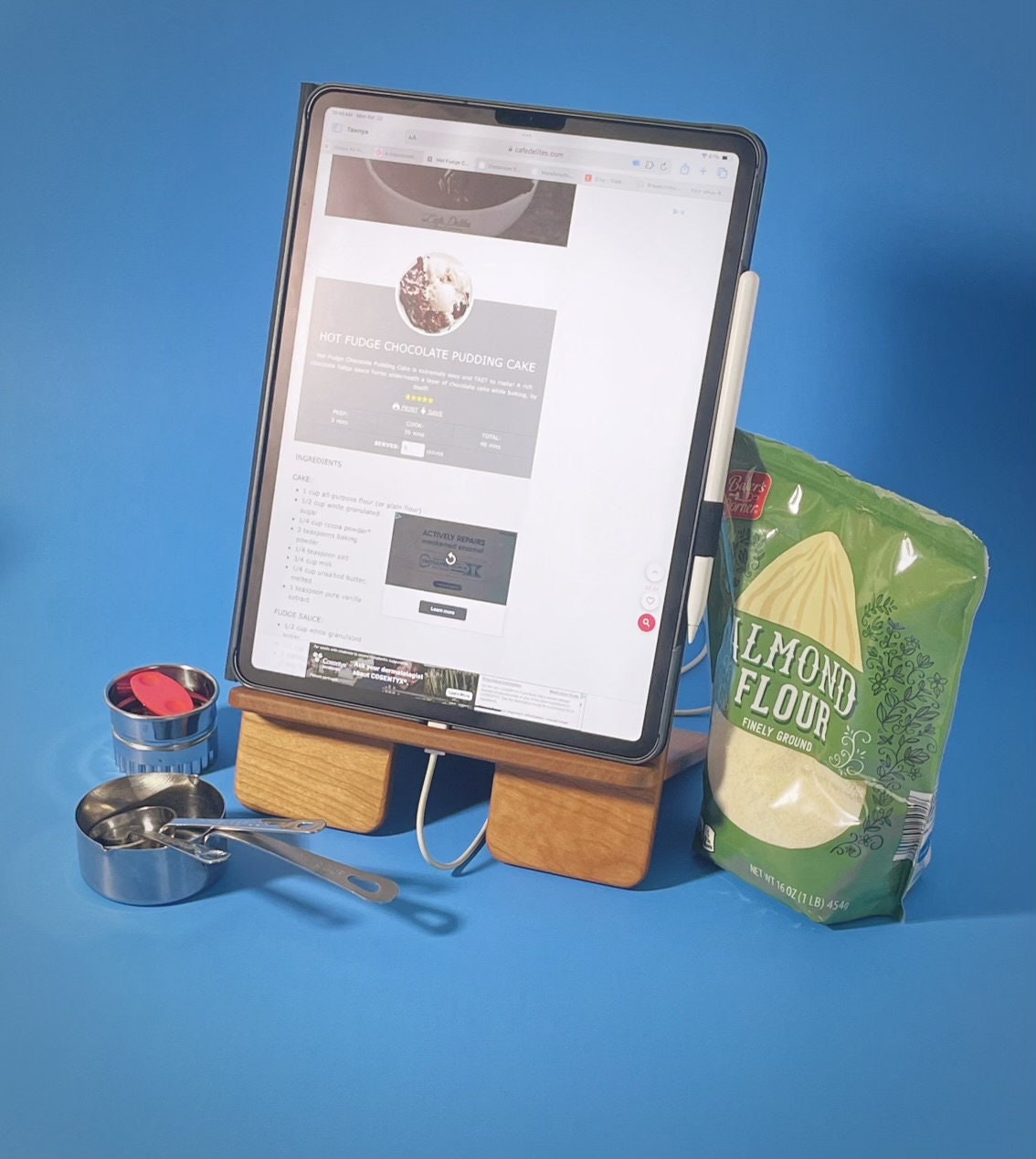 Kitchen Tablet/cookbook Holder With Kitchen Conversions (cherry) - Etsy