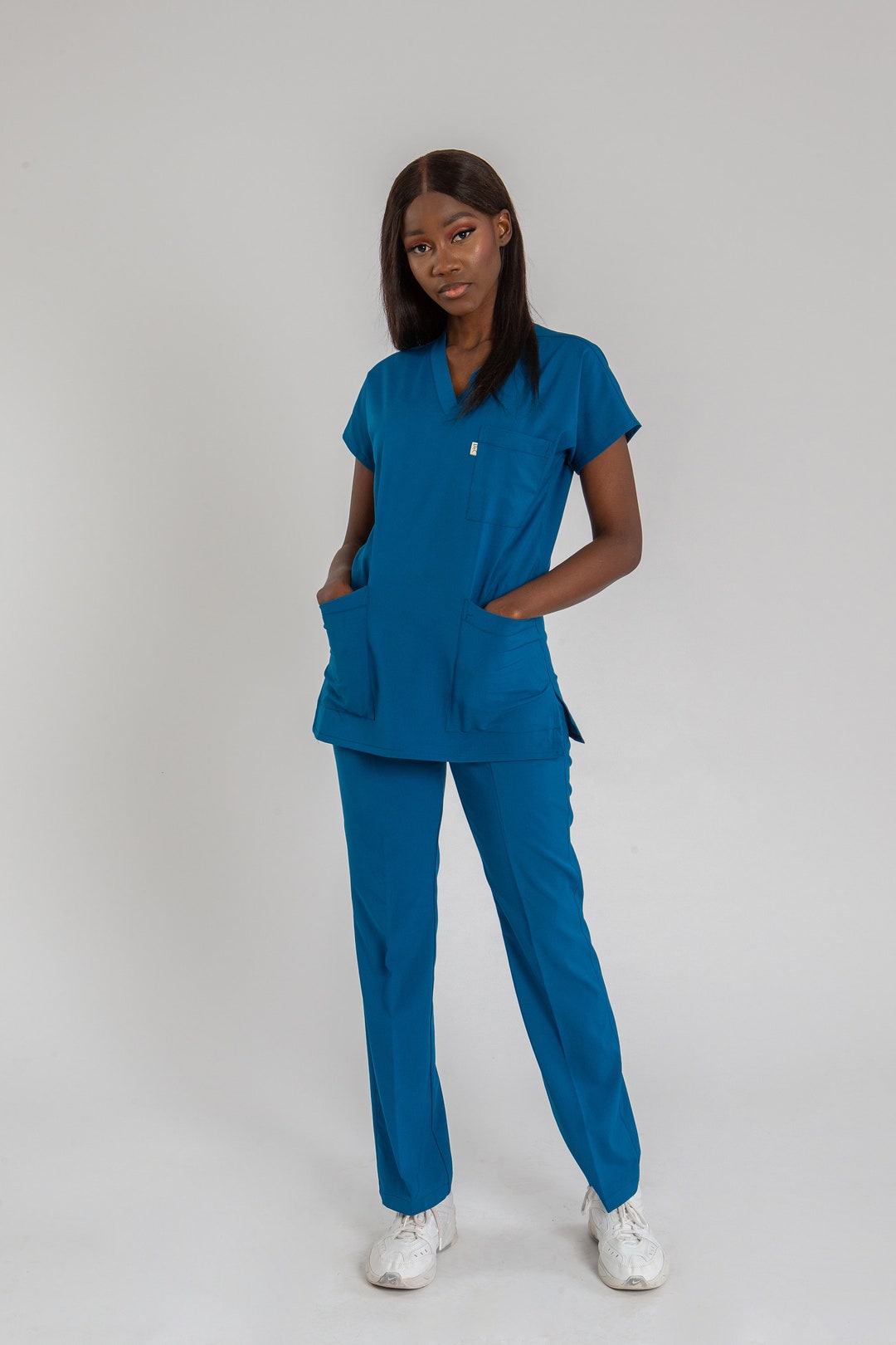 Women's V-neck Scrub Set: Nurse Uniform, Medical Attire, Scrub Dress - Etsy