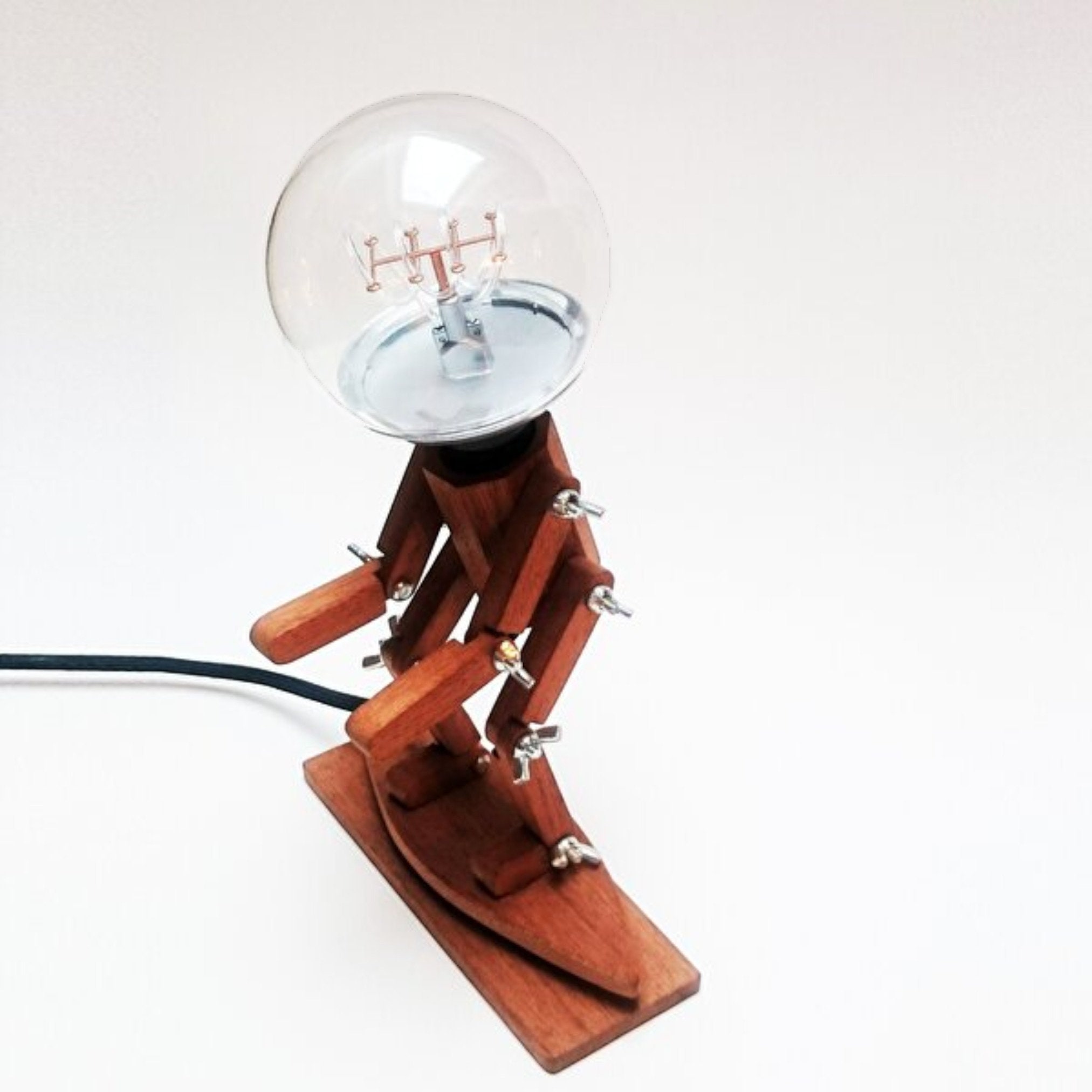 Surfer Lamp Handcrafted Wooden Table Lamp With Adjustable - Etsy