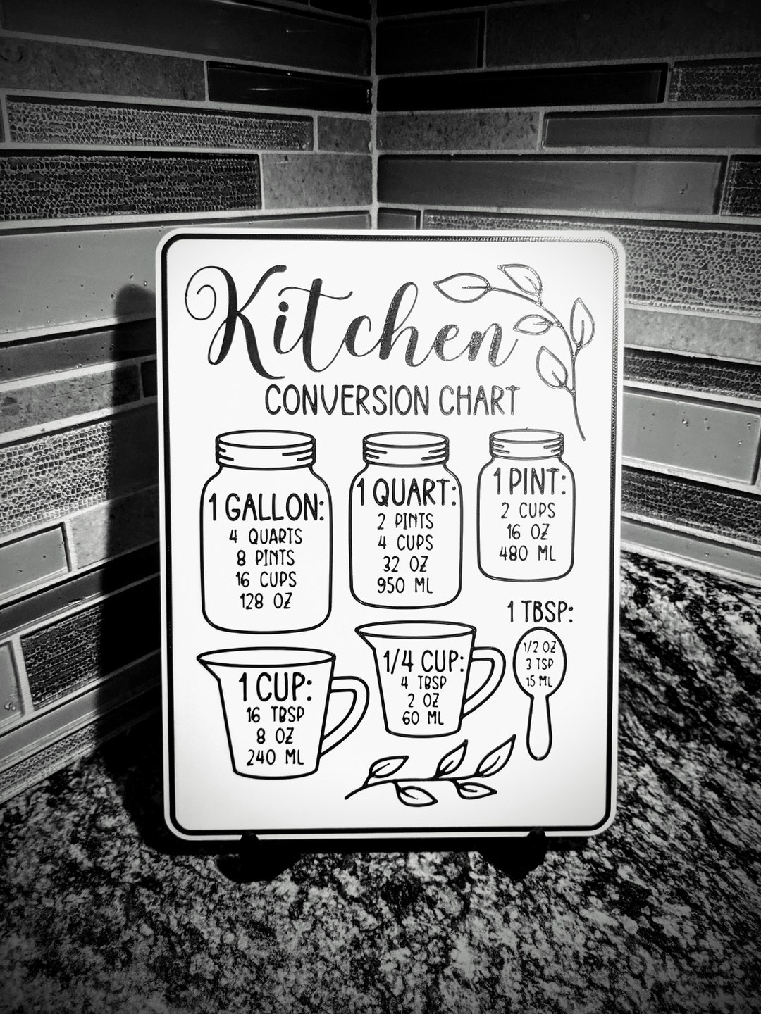 Kitchen Conversion Chart | Kitchen Measurements Chart With Stand | 3D ...