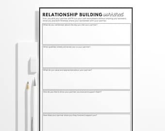 Relationship Building Worksheet Editable / Fillable PDF Template for ...
