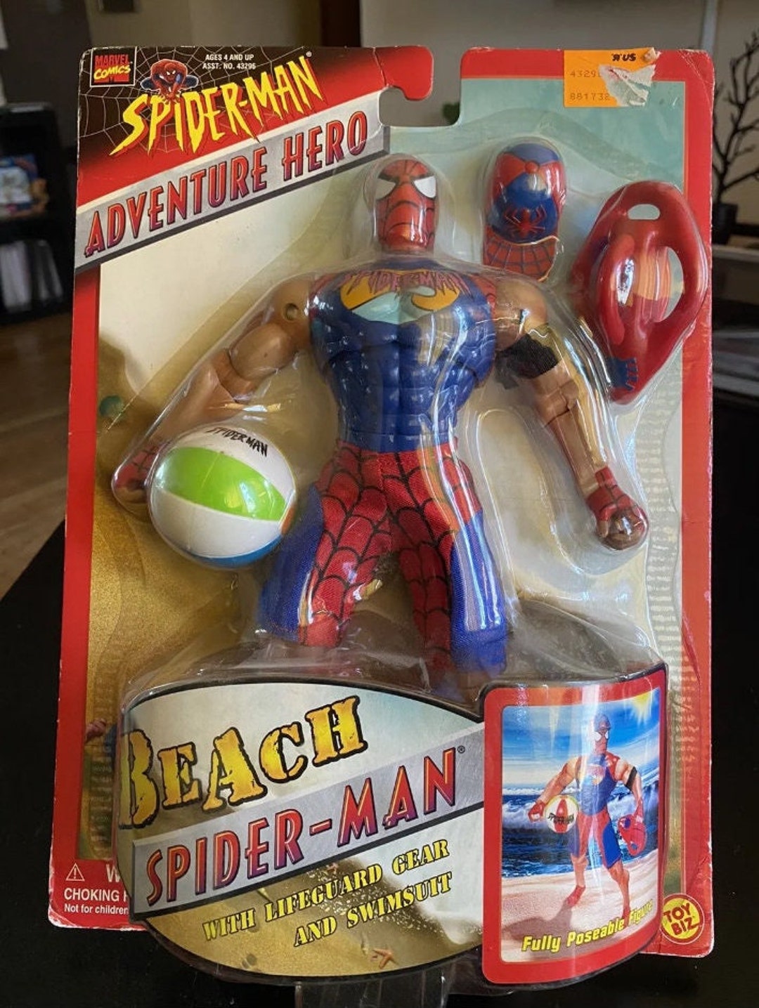 VERY RARE Marvel Spider-man Adventure Hero Beach 10 Inch Figure Toy Biz ...