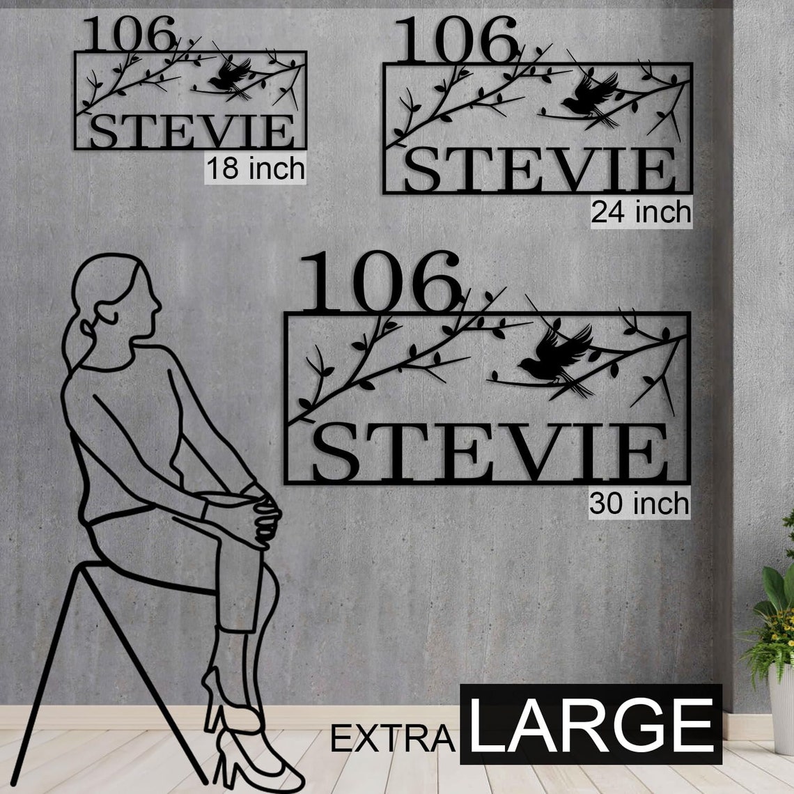 Personalized Metal House Number Sign: Modern Address Plaque - Etsy