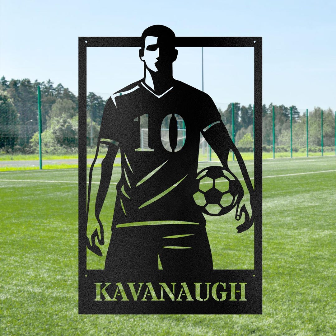 Personalized Soccer Athlete Name Sign, Metal Wall Art, Soccer Name Sign ...