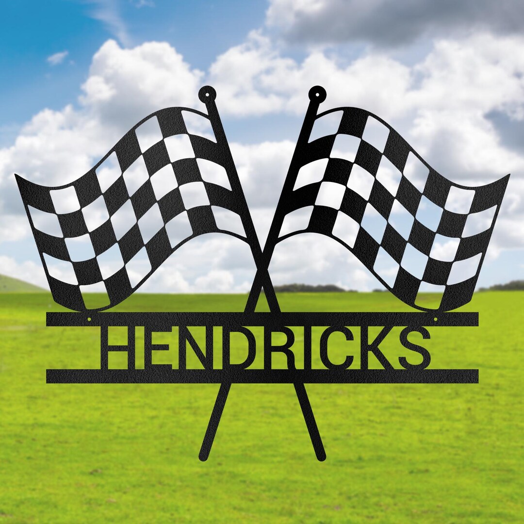 Metal Flags Signs, Custom Start Finish Racing Flags, Metal Wall Art, Personalized Race Checkered ...