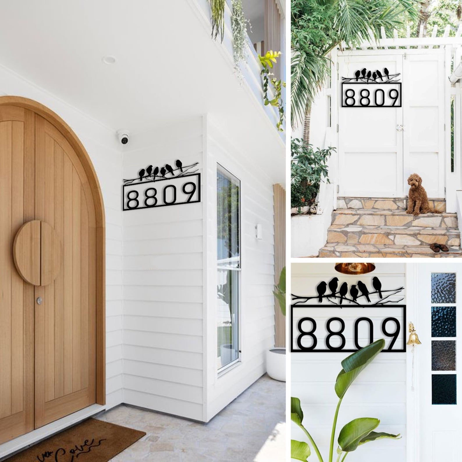 Mid Century Metal House Number Sign Address Number Sign Modern Address ...