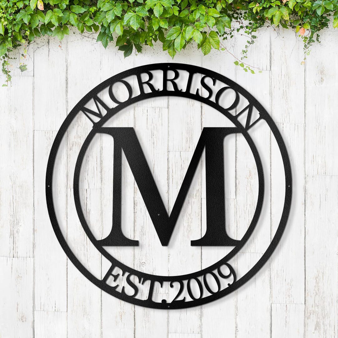 Metal Name Signs | Monogram Wall Decor | Metal Wall Art | Last Name ...