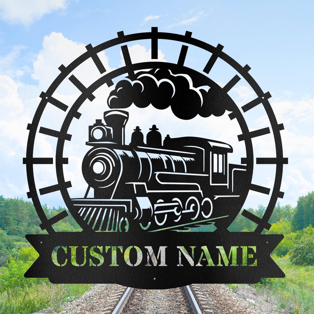 Personalized Metal Train Sign: Custom Name Wall Art - Etsy