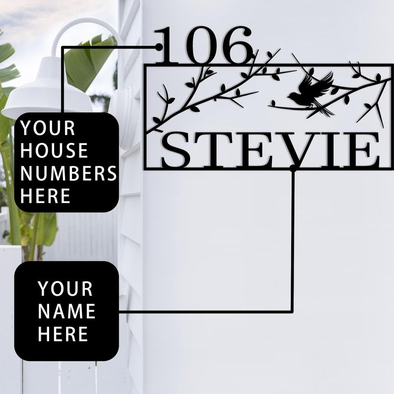 Personalized Metal House Number Sign: Modern Address Plaque - Etsy