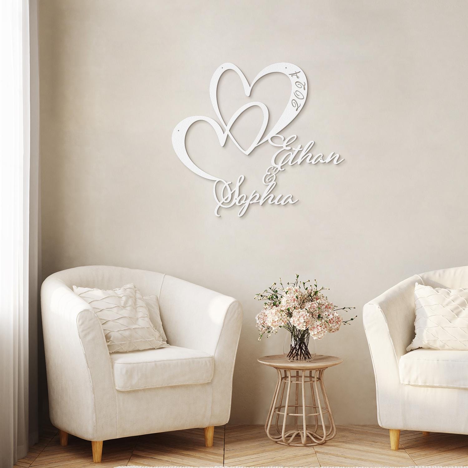 Personalized Metal Heart Sign, Custom Wedding Anniversary Gift - Etsy